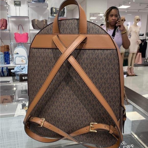 MICHAEL Michael Kors | Bags | Michael Kors Jaycee Large Backpack Brown Mk Signature | Poshmark
